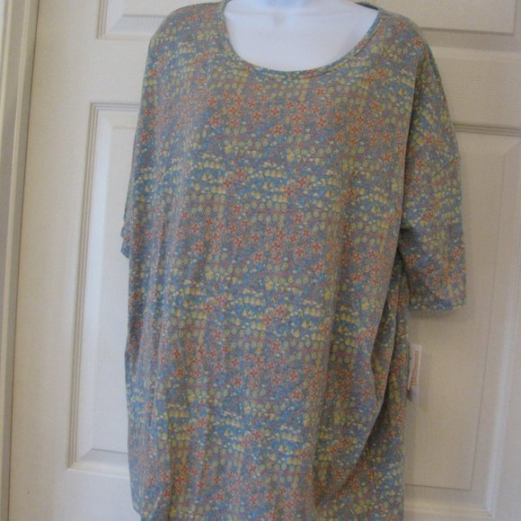 LuLaRoe | Tops | 25 Lularoe Irma Tunic Xl Nwt 36 Blue Yellow Pink Print ...